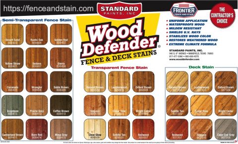 Stain Color Chart | Frontier Fence and Stain
